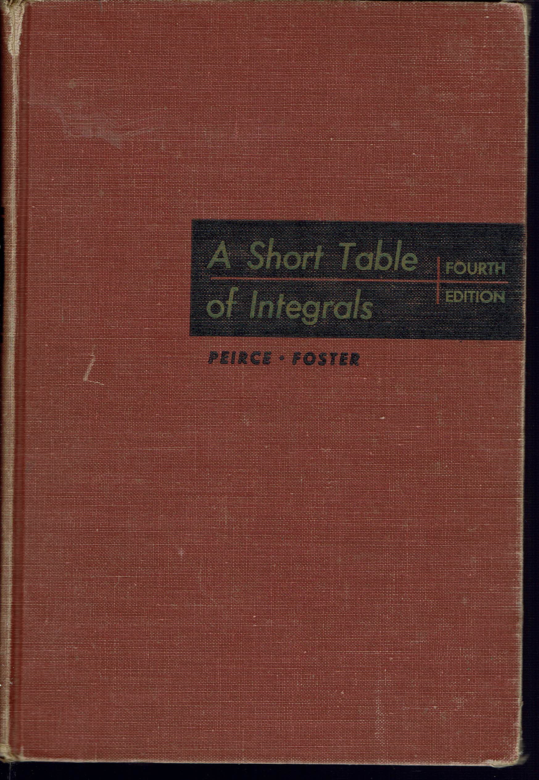A Short Table of Integrals