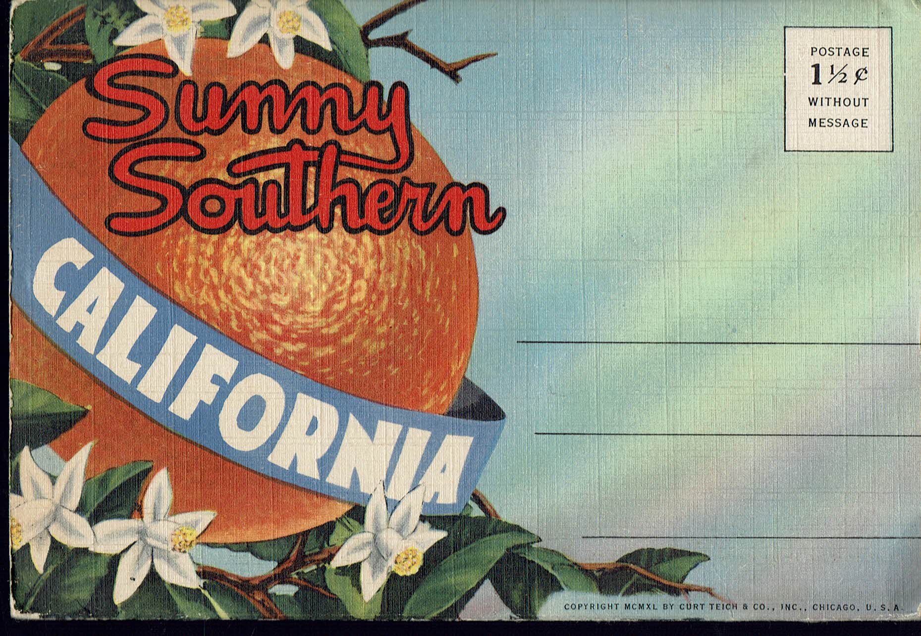 Southern California Vintage Postcards Vintage Linen Postcard Of