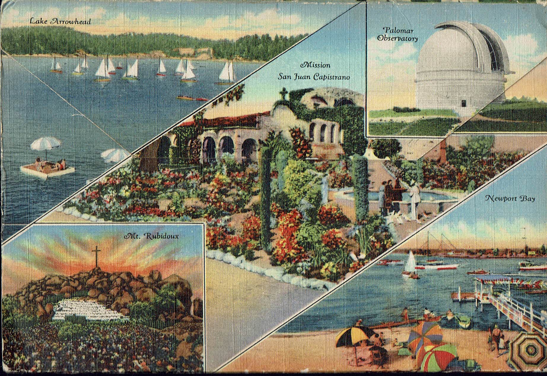 Southern California Vintage Postcards Vintage Linen Postcard Of